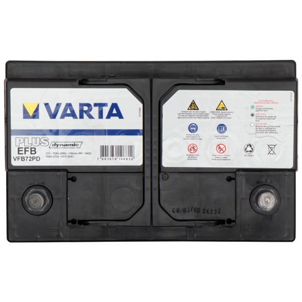 TUPI S.A. - BATERIA VARTA VFB72PD EFB 72AH DER C/ INSTALACION