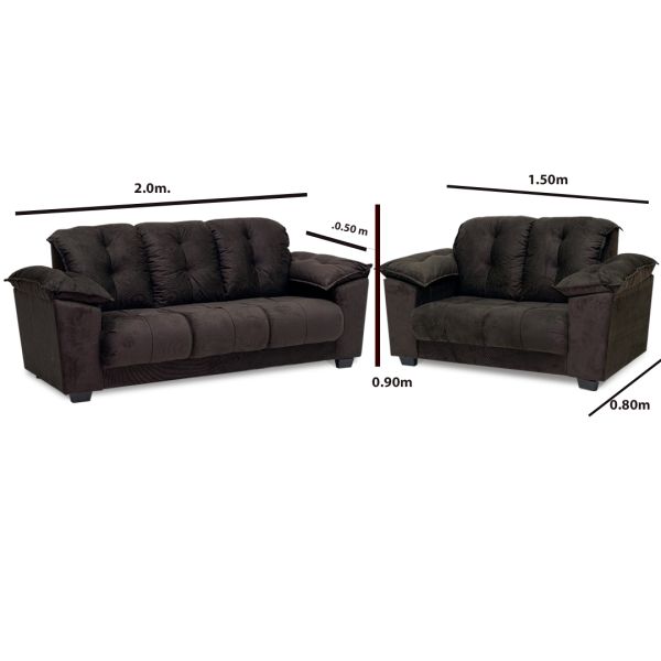 TUPI S.A. - JUEGO DE LIVING ABBA QUEBEC 3+2 LUGARES MARRON OSCURO 871